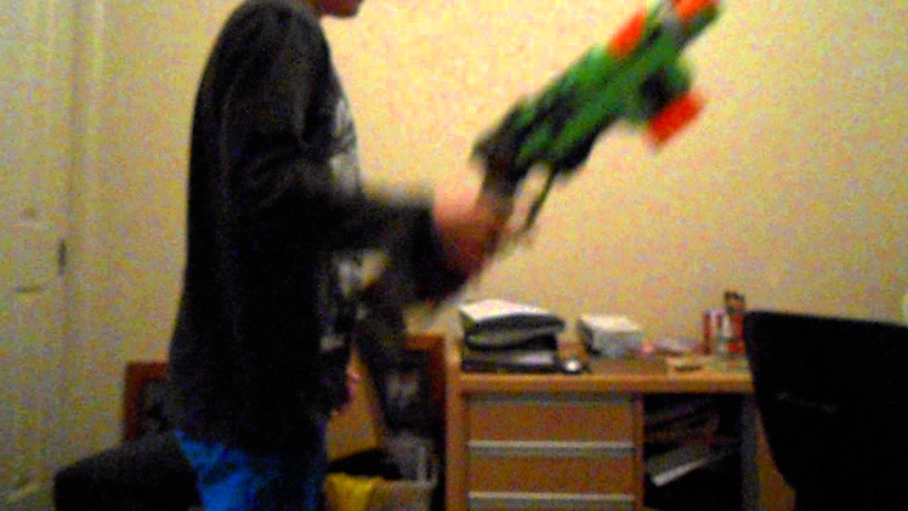 Nerf slingfire trick (terminator 2) - YouTube