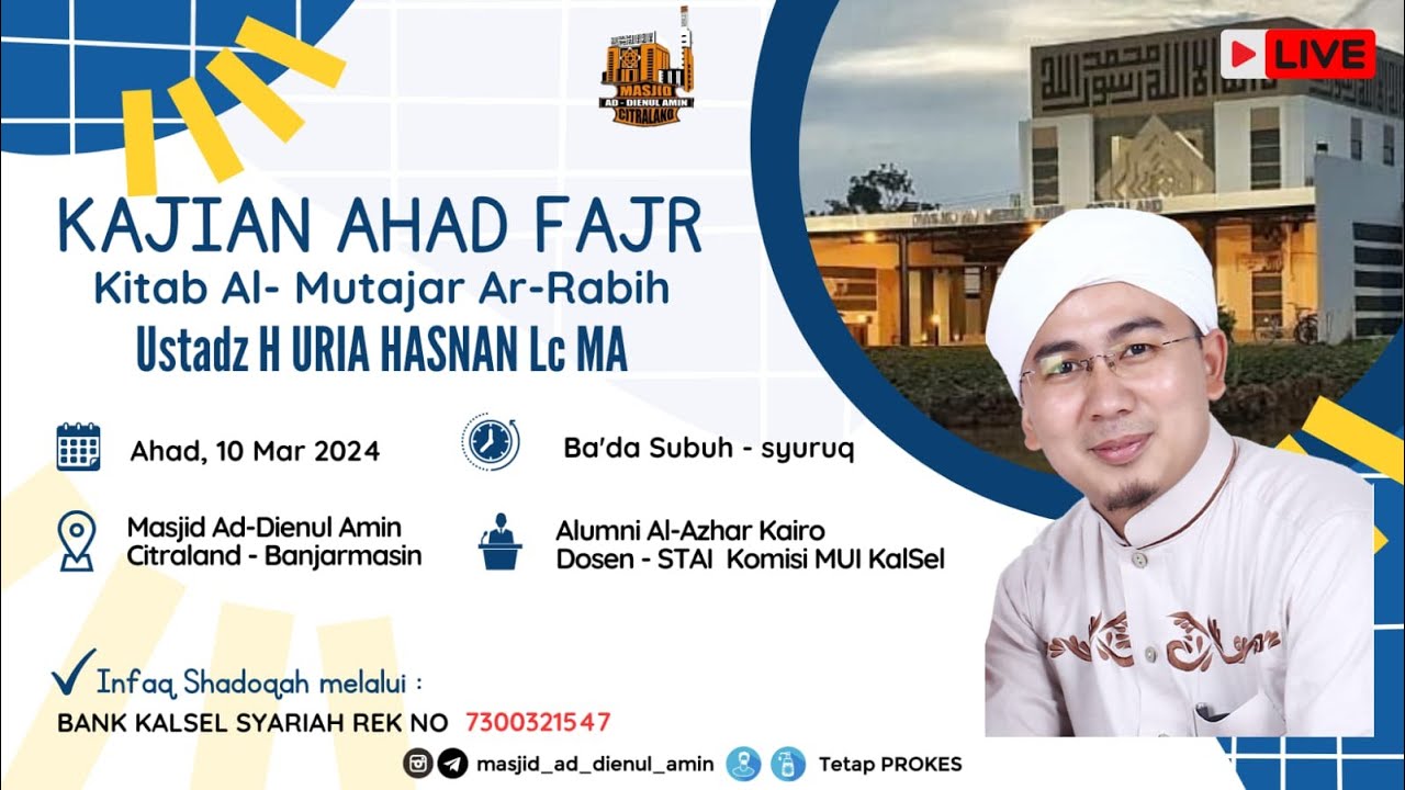 [LIVE] Kajian Kitab Al-Mutajar Ar-Rabih | Ustadz H. Muhammad Rasyid ...