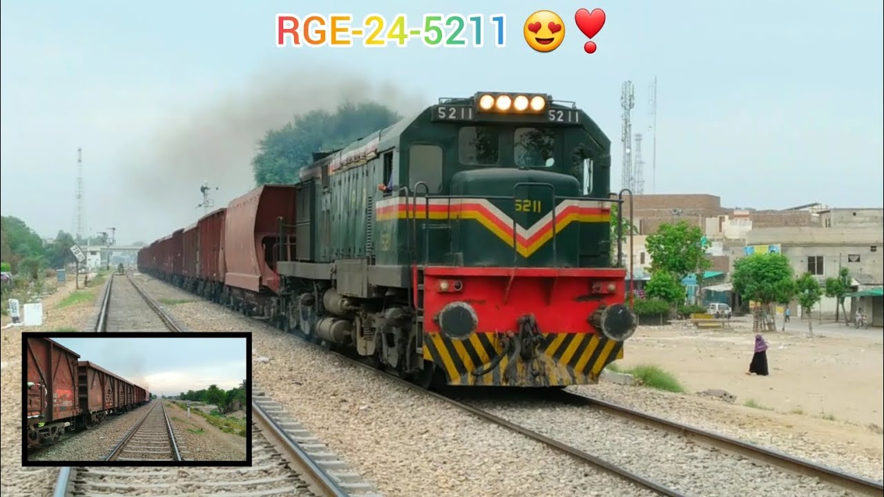 UP Freight Train With RGE24-5211 With Smoky Departure From Rahim Yar Khan Osm View#train # ...