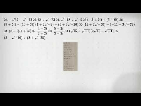 24. -sqrt (32)-sqrt (-72) 25. 8idiv sqrt (-72) 26. sqrt (-18)div sqrt ...