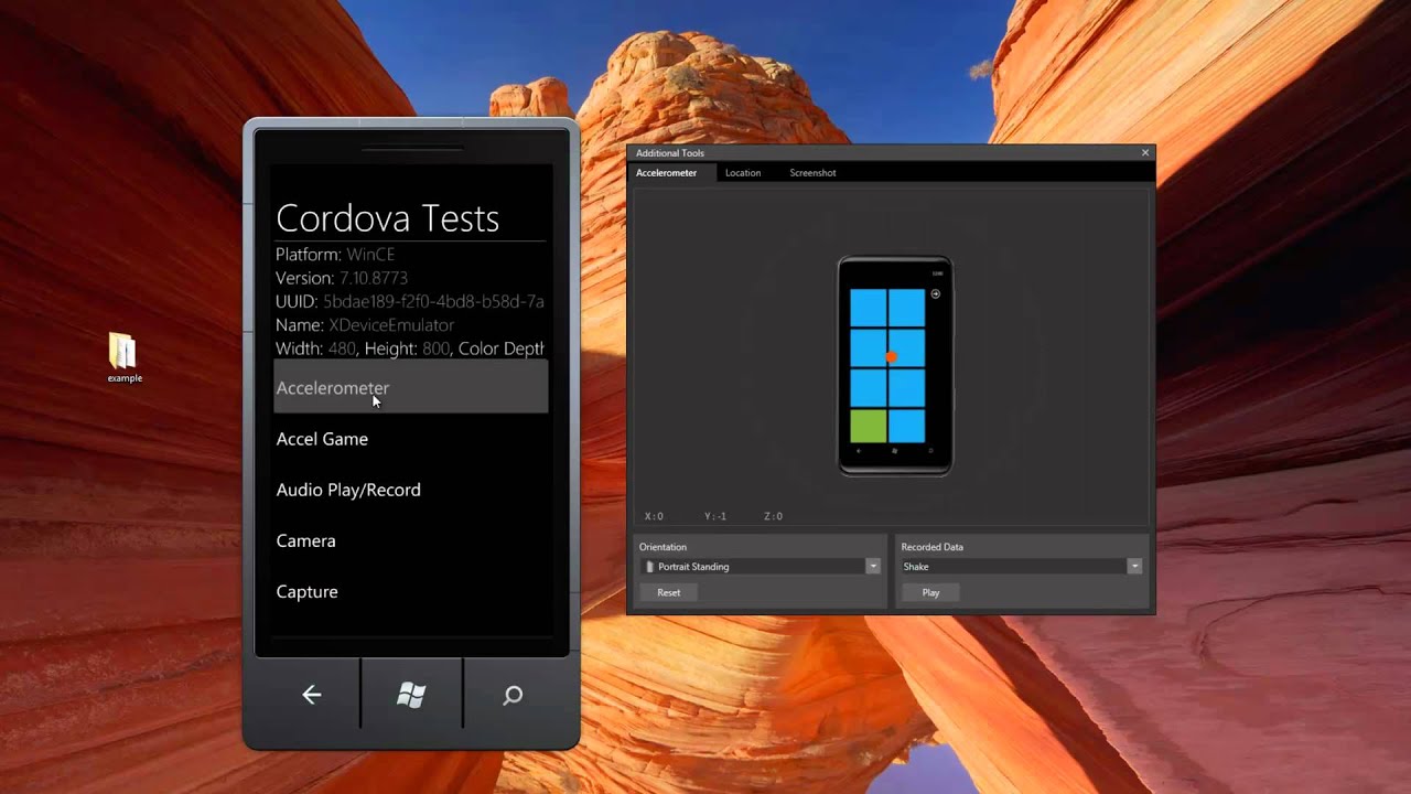 7. Windows Phone Emulator - PhoneGap aplikacja testowa - YouTube