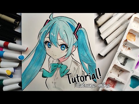 How to draw Hatsune miku || Step by step || Easy Sketching To Colouring.