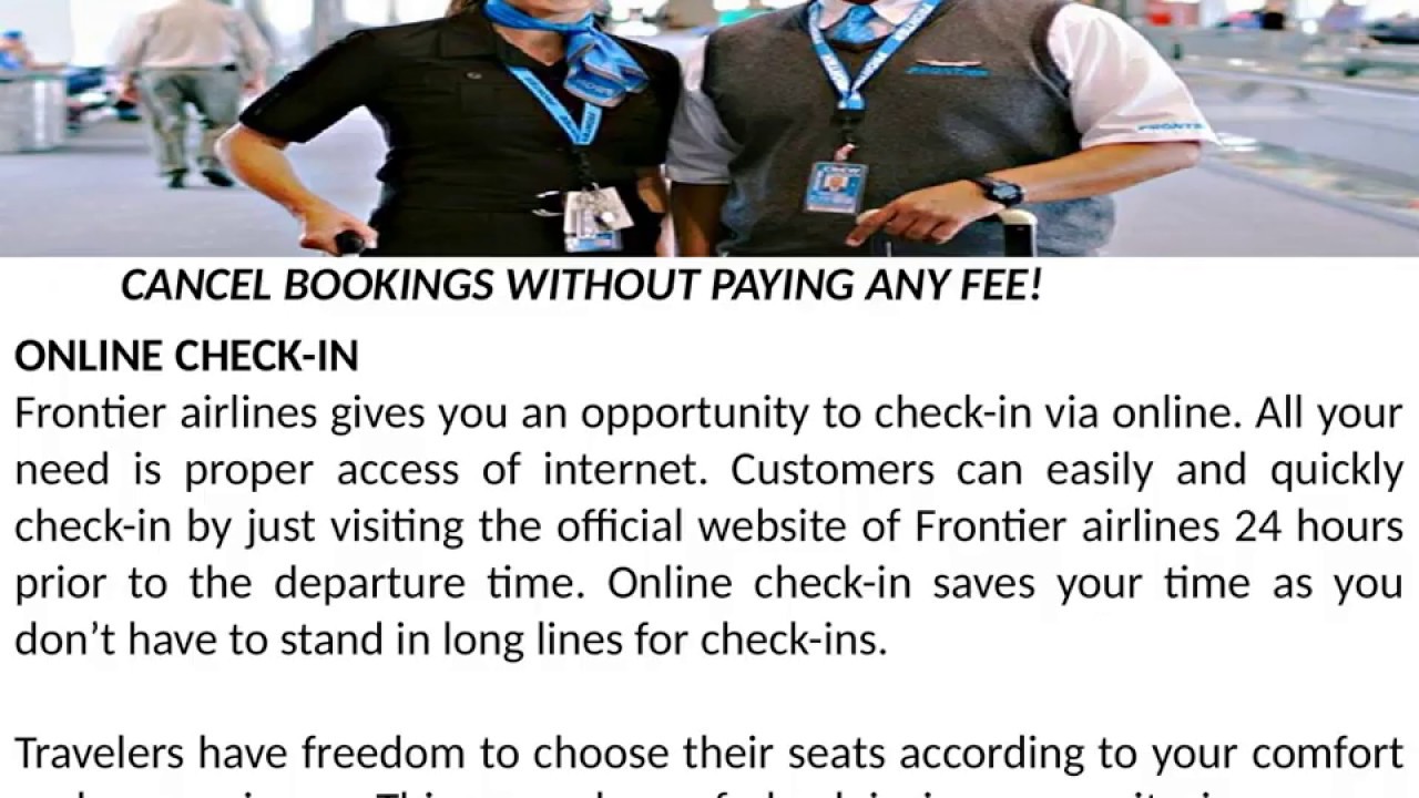 FRONTIER AIRLINES CHECK IN OPTIONS - YouTube
