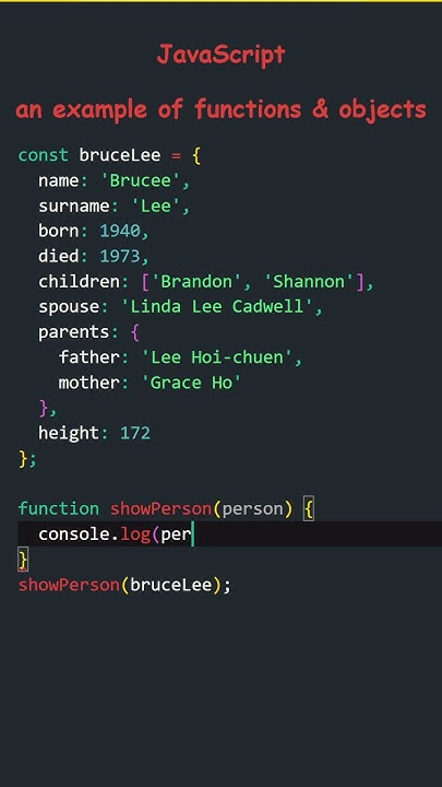 JavaScript Shorts · Passing An Object As A Parameter To A Function - YouTube