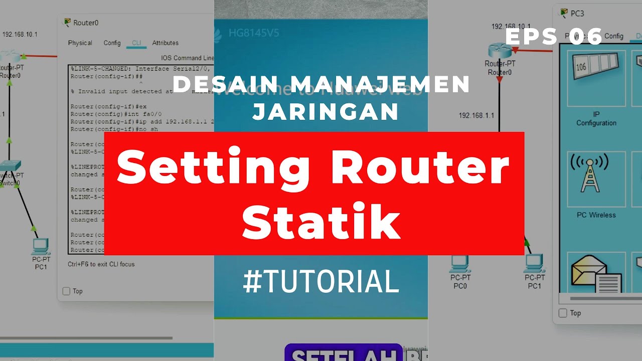KONFIGURASI ROUTER STATIS PAKET CISCO - YouTube