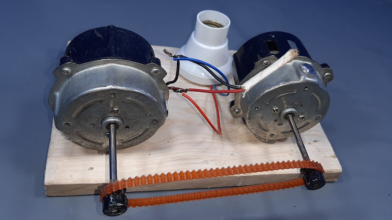 How to Make 230v Free electric Generator With Two Fan Motor - YouTube