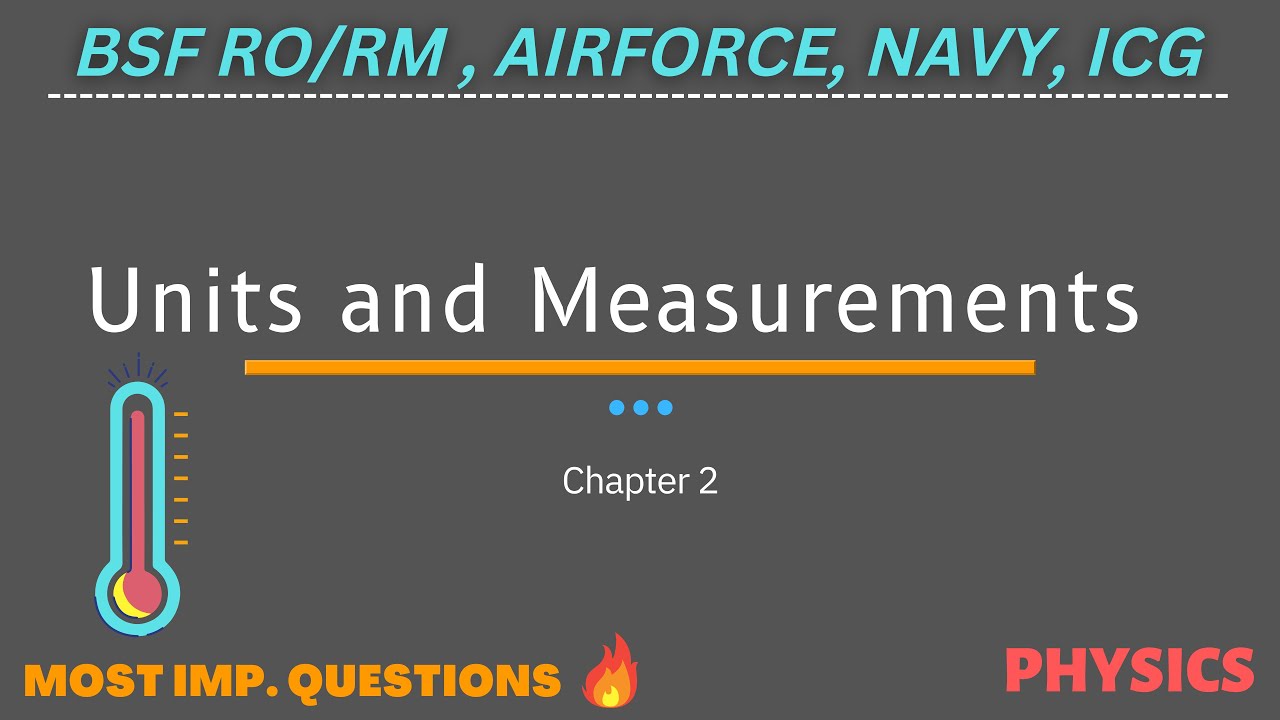UNITS AND MEASUREMENT IMP MCQ / CHAP - 1 / PHYSICS/ CLASS 12 / FOR BSF ...