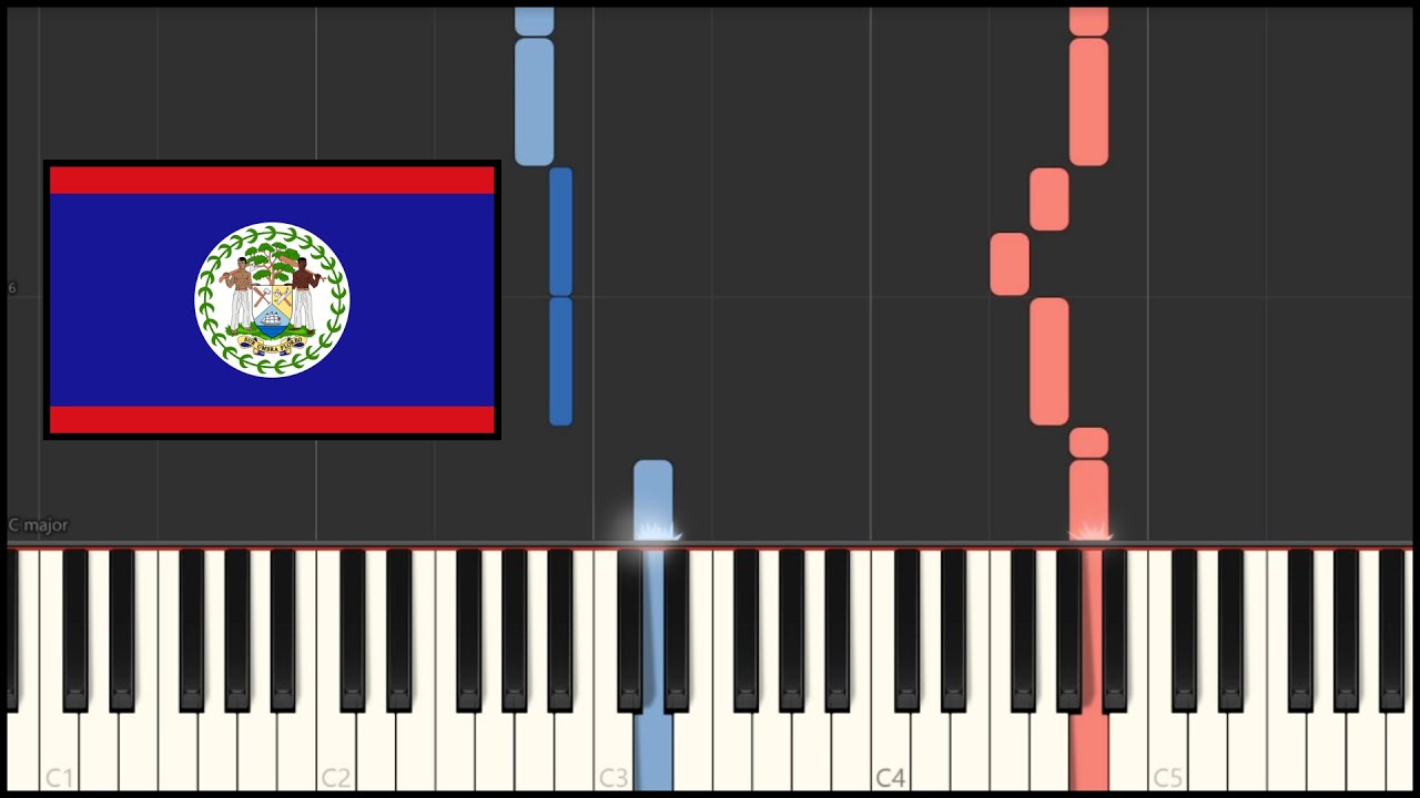 Belize National Anthem - Land Of The Free (Piano Tutorial) - YouTube