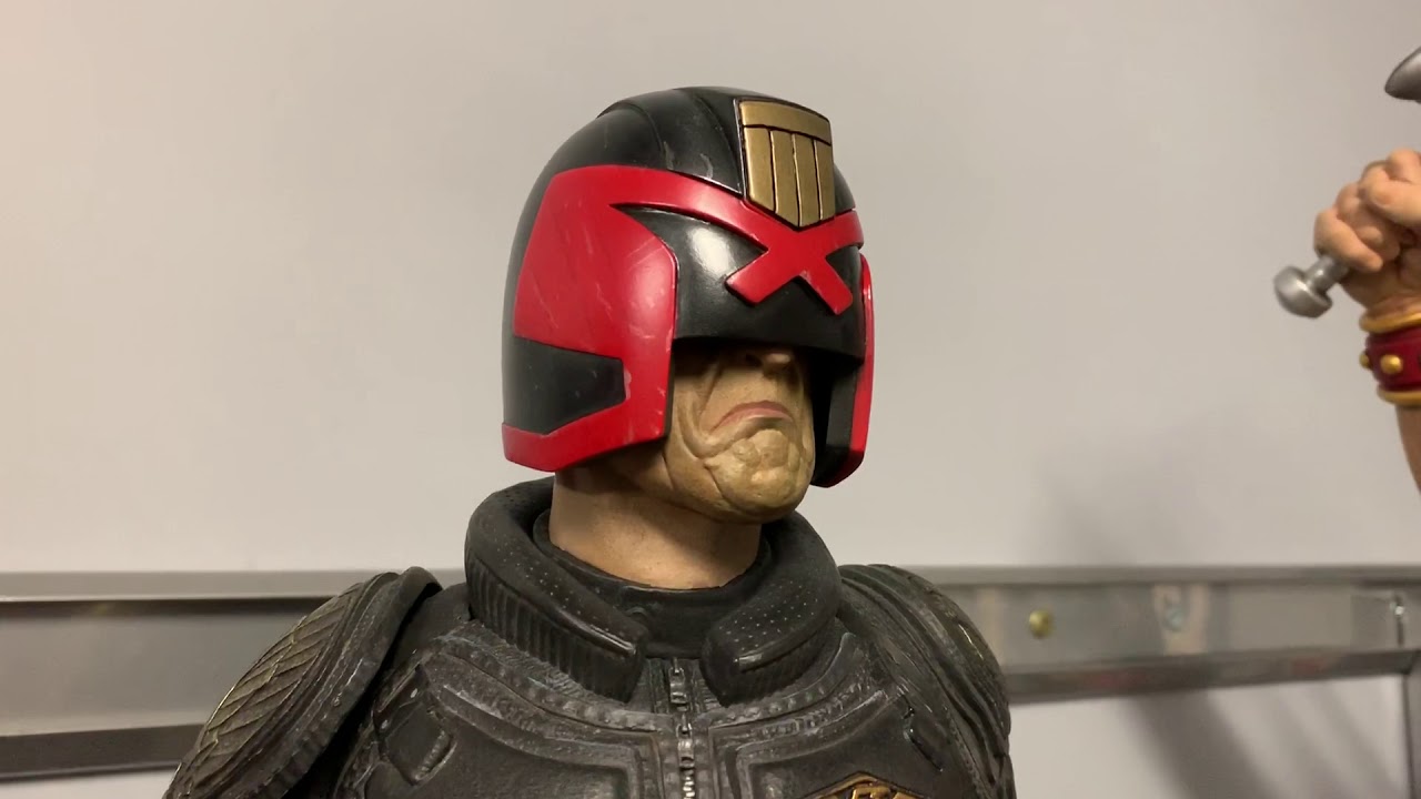 Judge Dredd Statue Pop Culture Shock - YouTube
