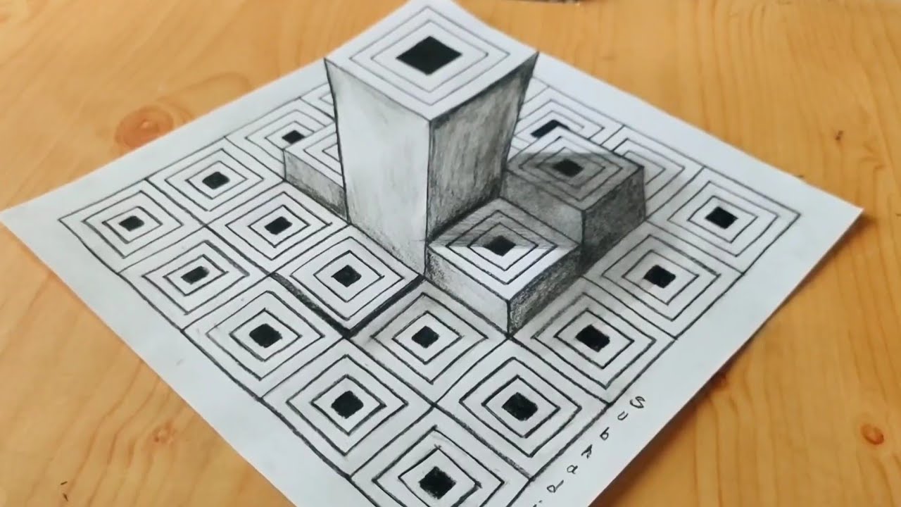 Pop-Up Pattern - Zentangle Inspired 3D Illusion Art - 2D to 3D Patterns ...