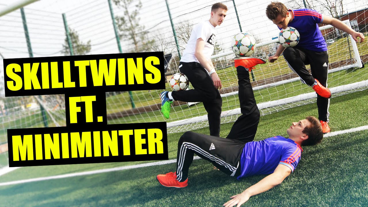 SkillTwins ft. Miniminter - AMAZING FOOTBALL SKILLS & TUTORIAL! - YouTube