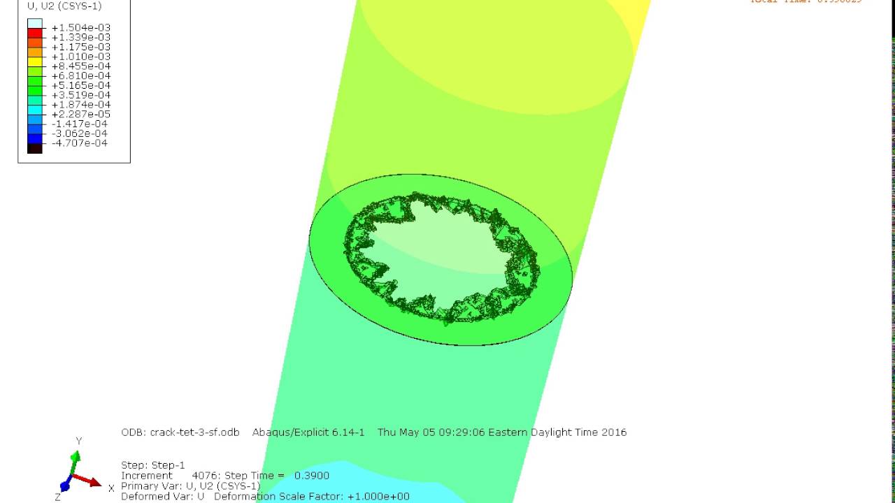Simulation of fracture of circumferentially notched rod - YouTube
