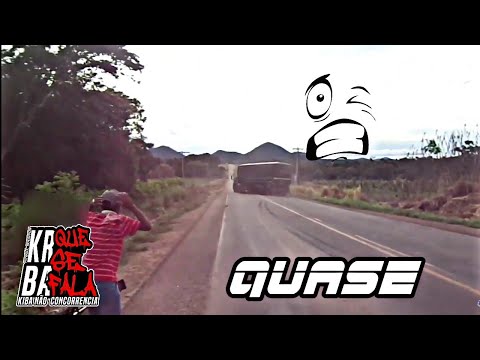 Pneu de bitrem estoura ao fazer quebra de asa, e quase termina em acidente