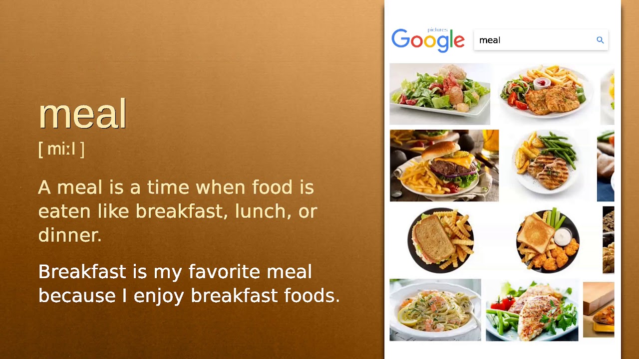 Meal : A1 level english vocabulary lesson, www.LipLix.com - YouTube