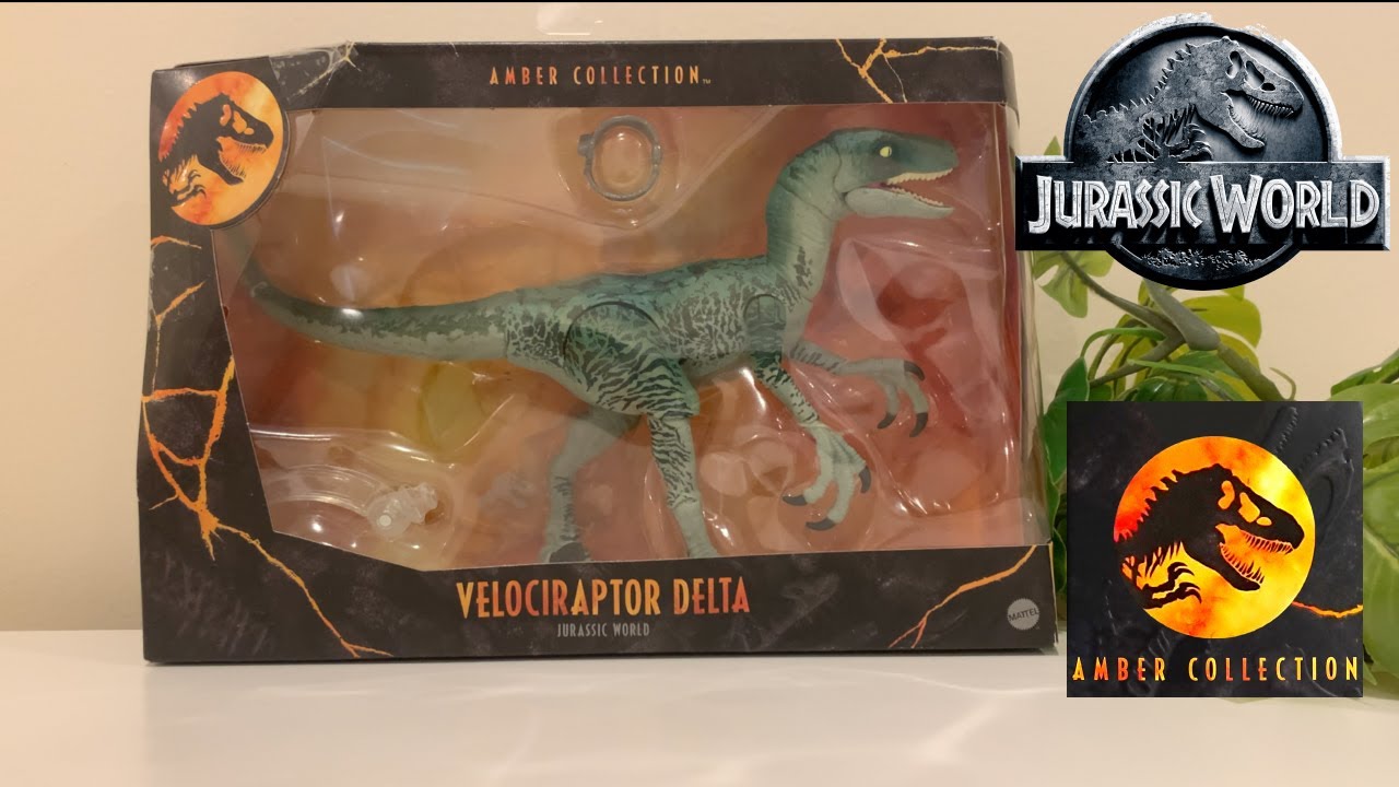 Jurassic World Amber Collection Velociraptor Delta; Unboxing & Review ...