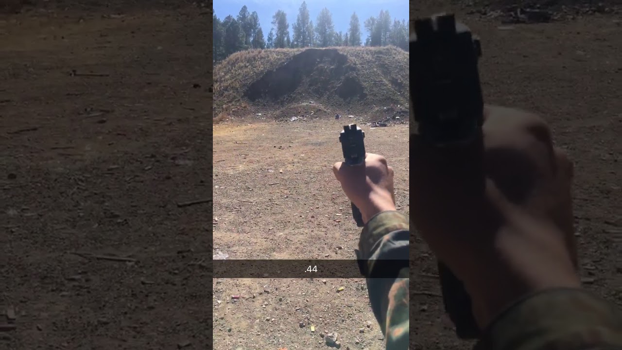 Shooting a deagle one handed .44 - YouTube