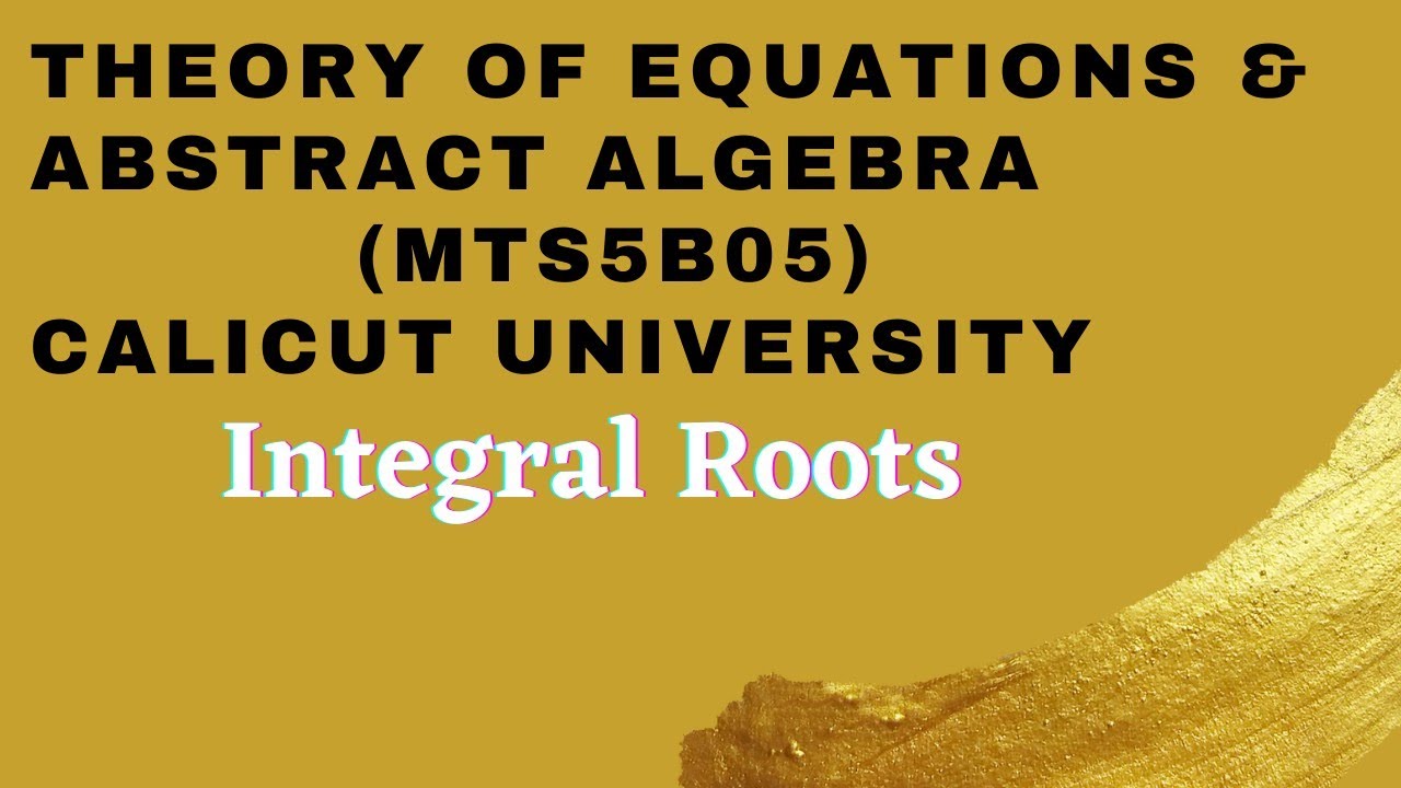Video-11|Integral Roots| - YouTube