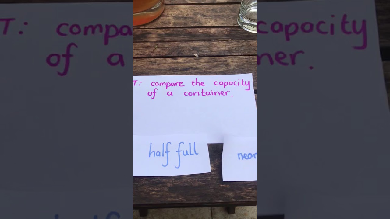 Maths comparing the capacity of a container lesson 1 - YouTube
