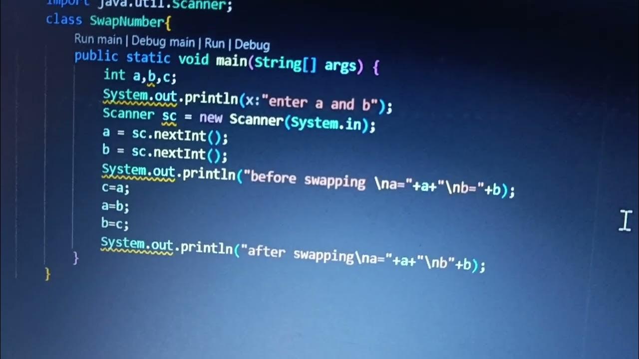 swap two number using 3rd variable in Java - YouTube