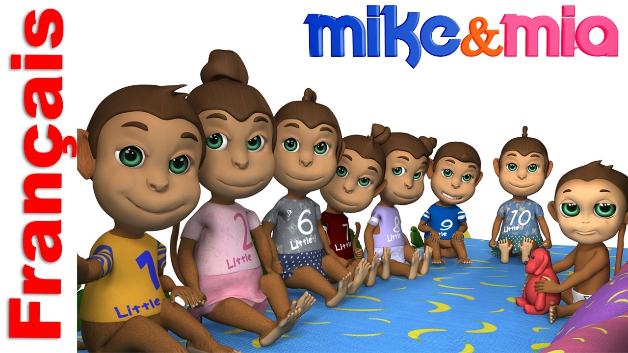 la chanson du singe | Ten In the Bed | Comptines et chansons pour ...