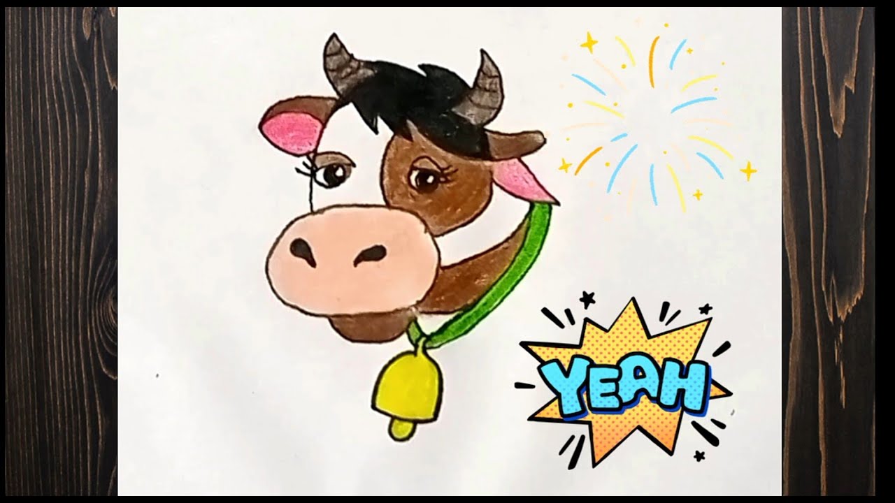 How to draw a Cow easy way || Cow drawing step by step // Cow drawing ...