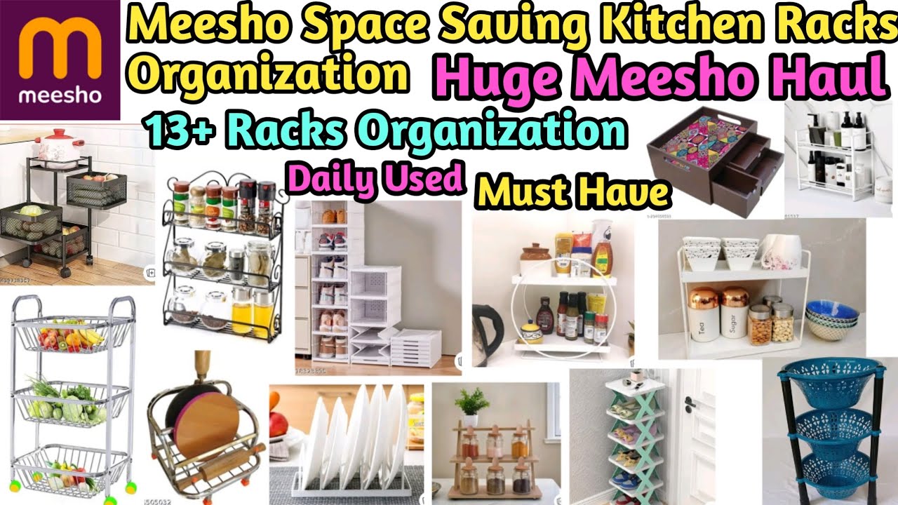 Meesho Space Saving Kitchen Racks Organization | 13+ Racks Organization ...
