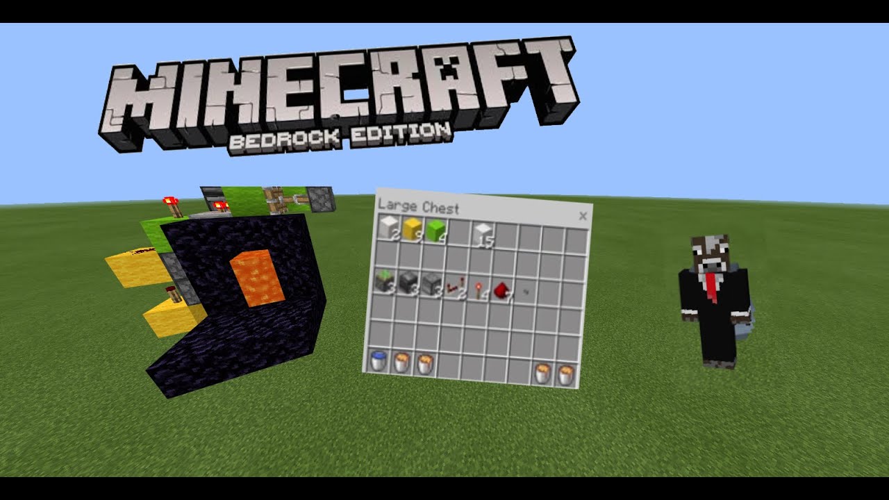 How to Build an Automatic Obsidian Door in Minecraft Bedrock Edition ...