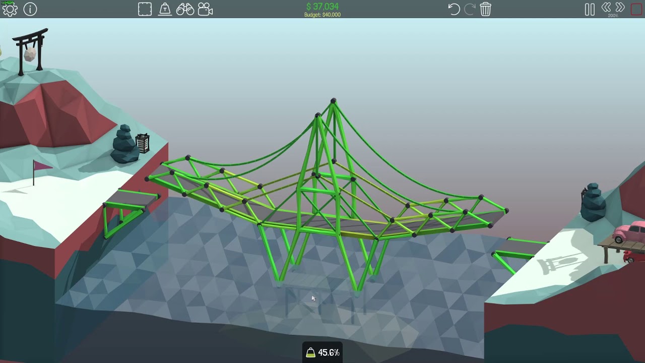 Poly Bridge 6-6 Under Budget, No Breakage - YouTube