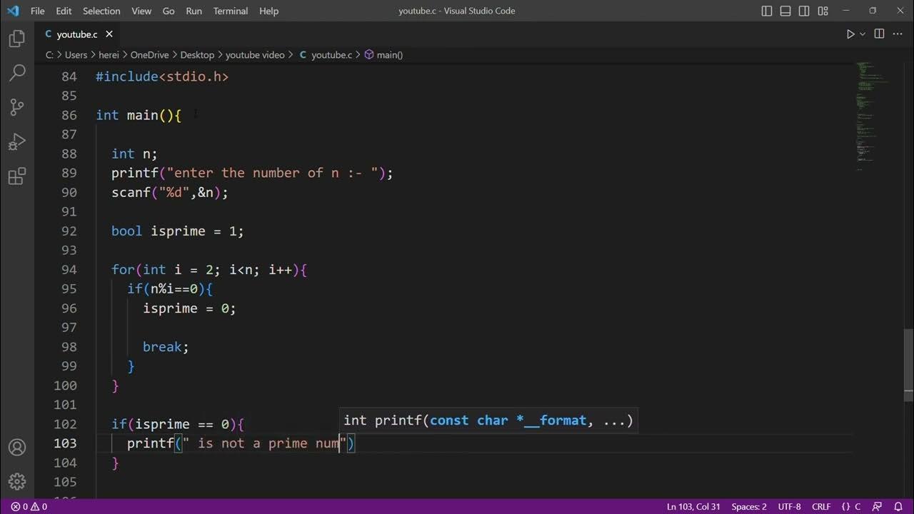 write the program to check whether a number is prime number or not ...