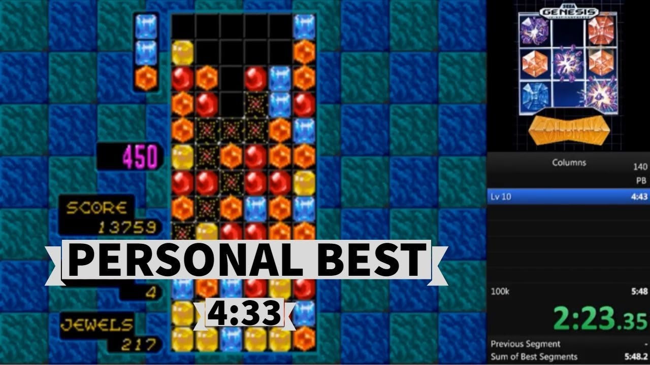 Columns SPEEDRUN - 500 Jewels/Novice - 4:33 - YouTube