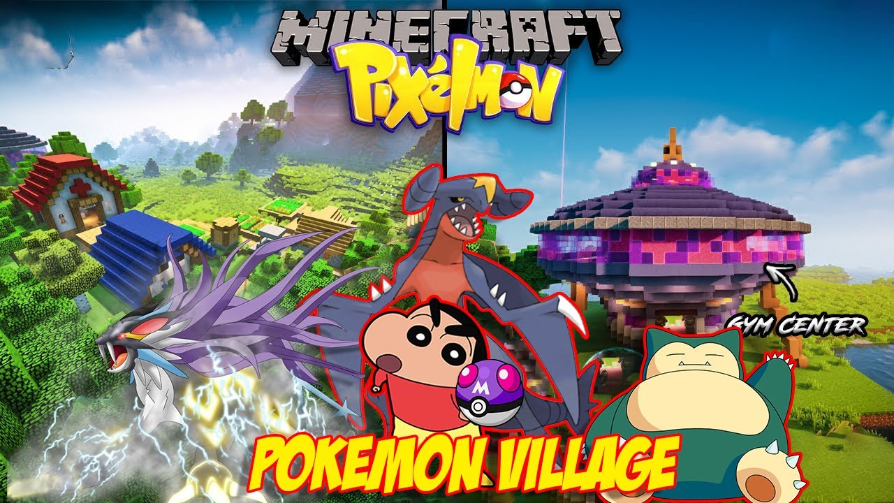 SHINCHAN Building Huge Pokemon Village In MINECRAFT ! Pixelmon Hindi ...