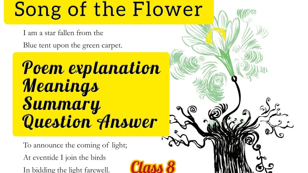 Class 8 Song of the Flower Summary, Meanings, Question Answer I English ...