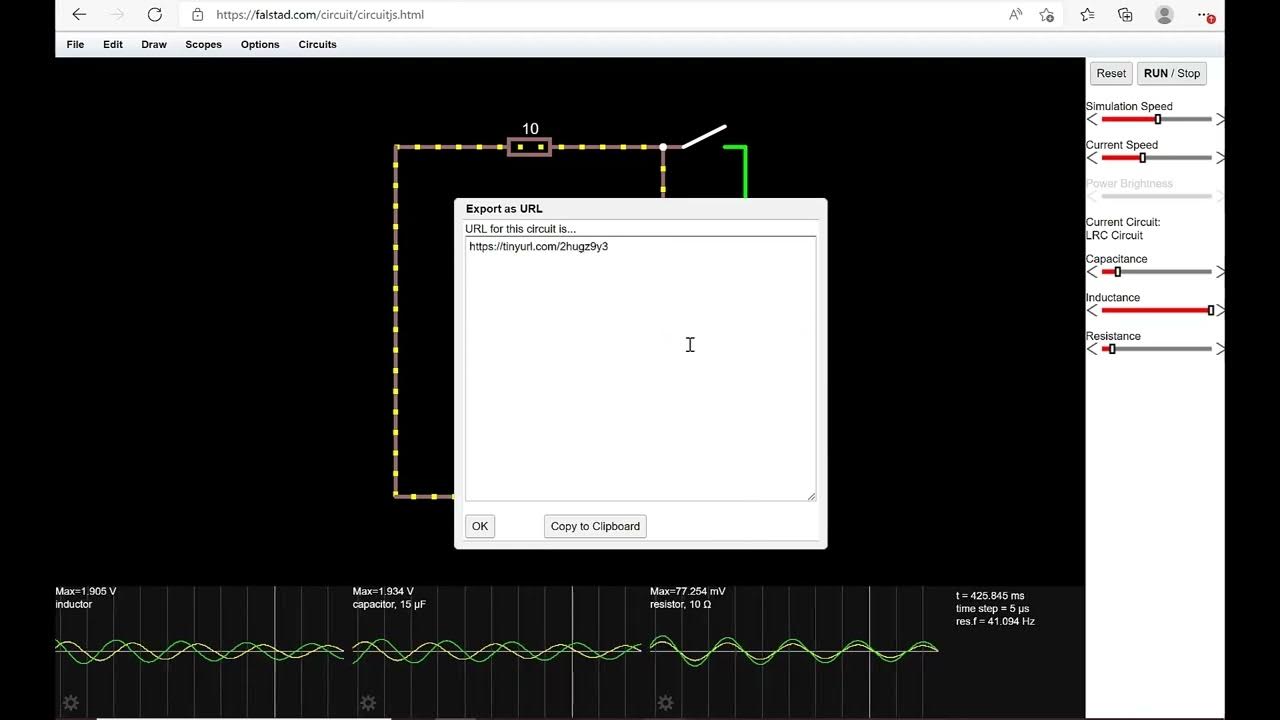 Simulation of electrical circuits: Falstad.com/circuit - YouTube