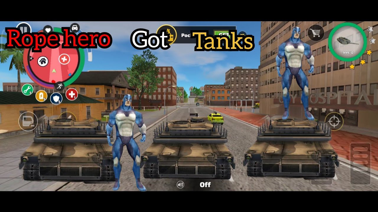 Rope hero stolen tanks from army base 😱😱 Rope hero vice town 🥰💞 - YouTube