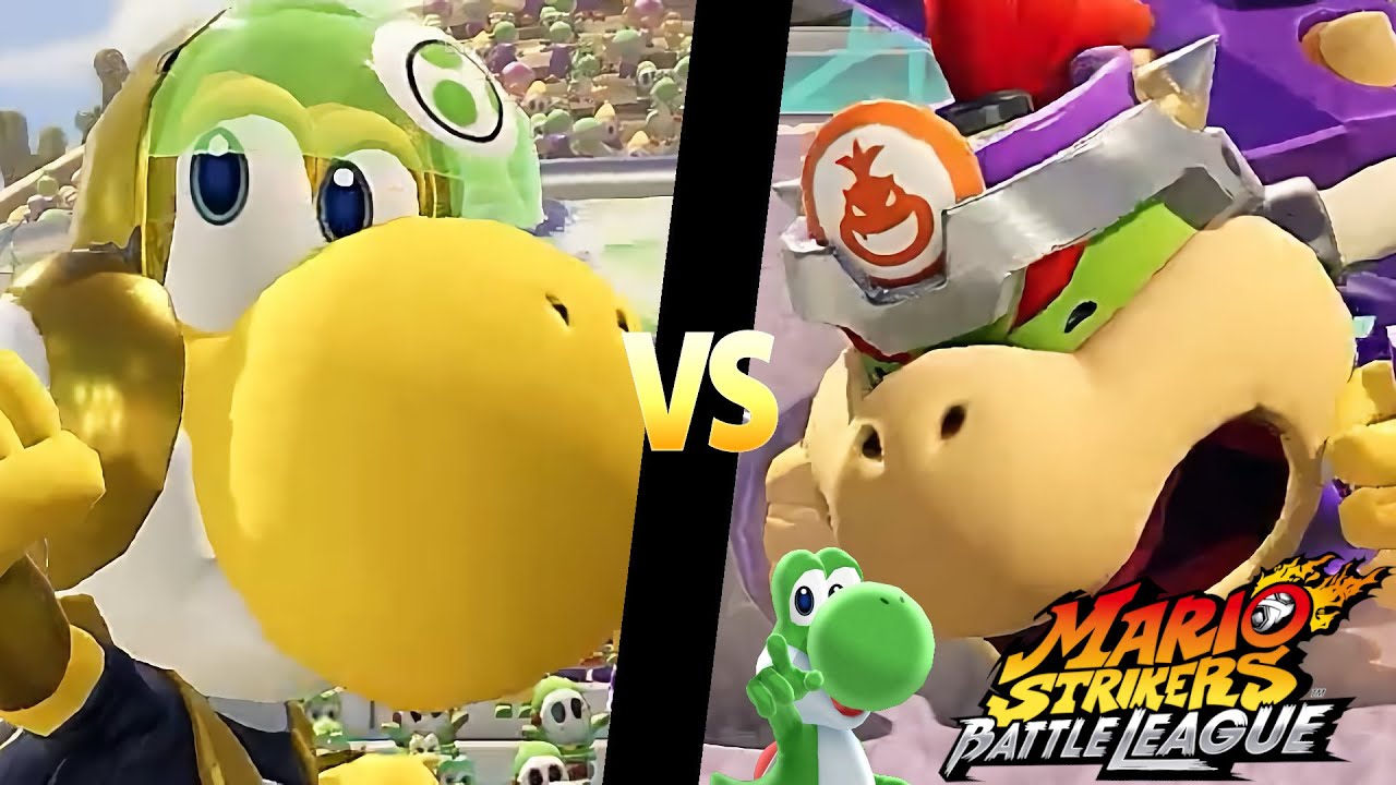 Mario Strikers Battle League Team Yoshi vs Team Bowser Jr in Planetoid ...