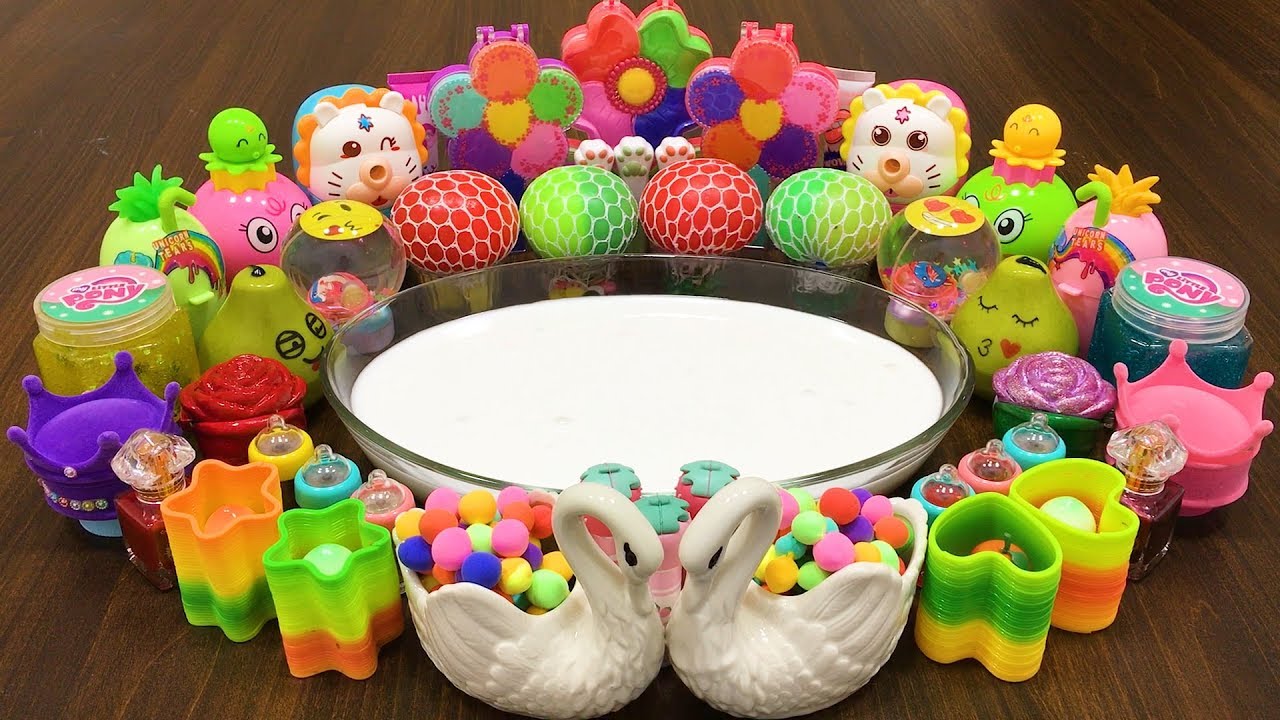 Mixing Random Things into Fluffy Slime !! SlimeSmoothie | Satisfying ...