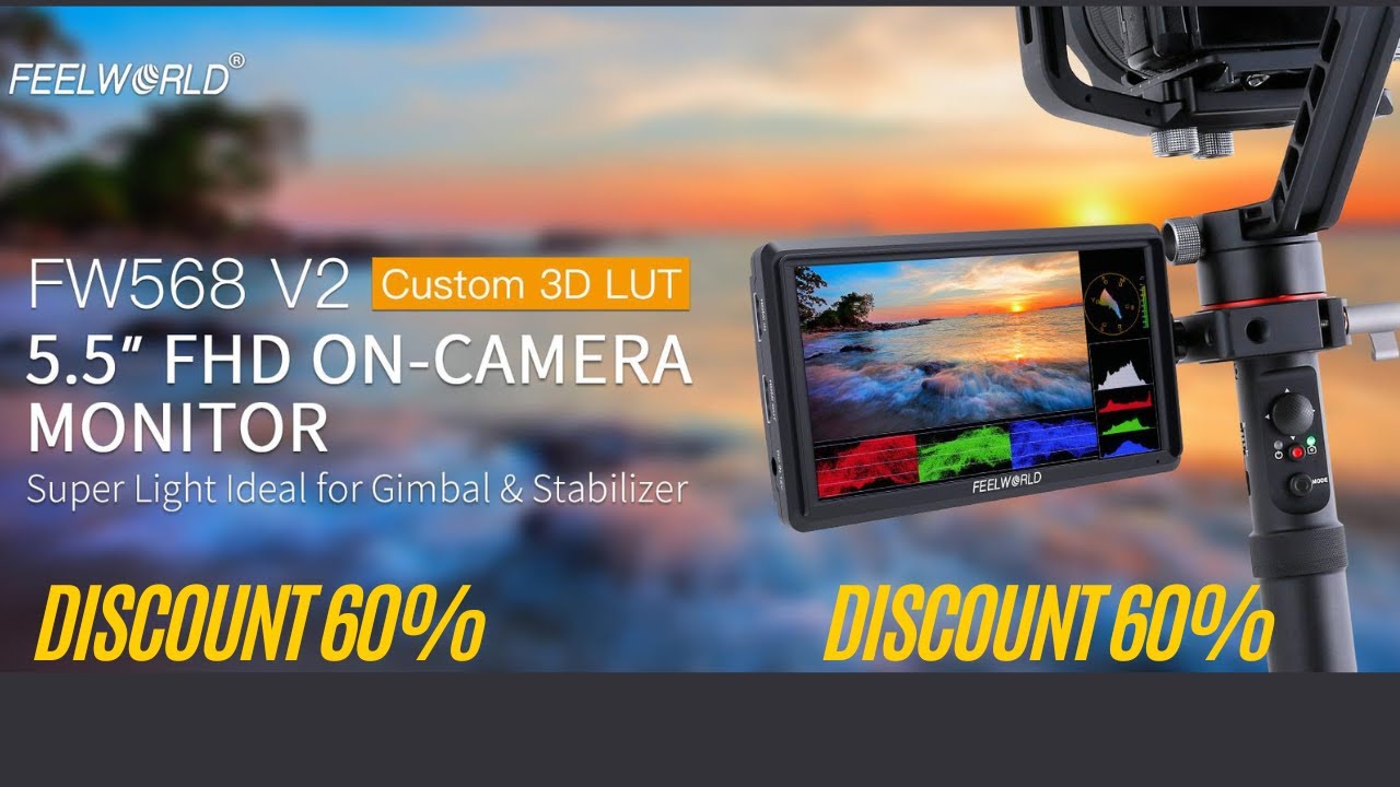 FEELWORLD FW568 V2 5.5 Inch 3D LUT DSLR Camera Field Monitor IPS Full ...
