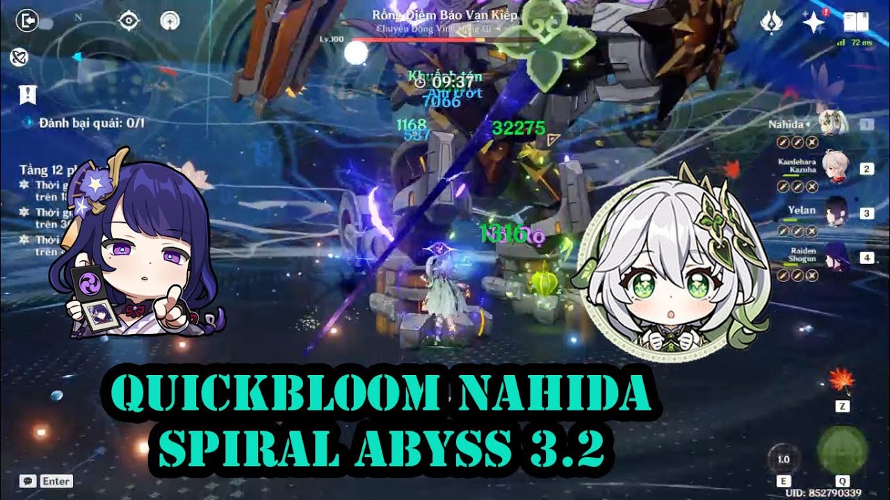 Quick Bloom Nahida Team Top Half [Spiral Abyss 3.2] - YouTube