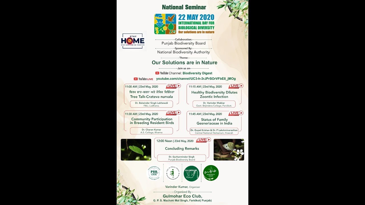 SUBSCRIBE TO WATCH 'OUR SOLUTIONS IN NATURE' SEMINAR on 23.5. 2020 at ...