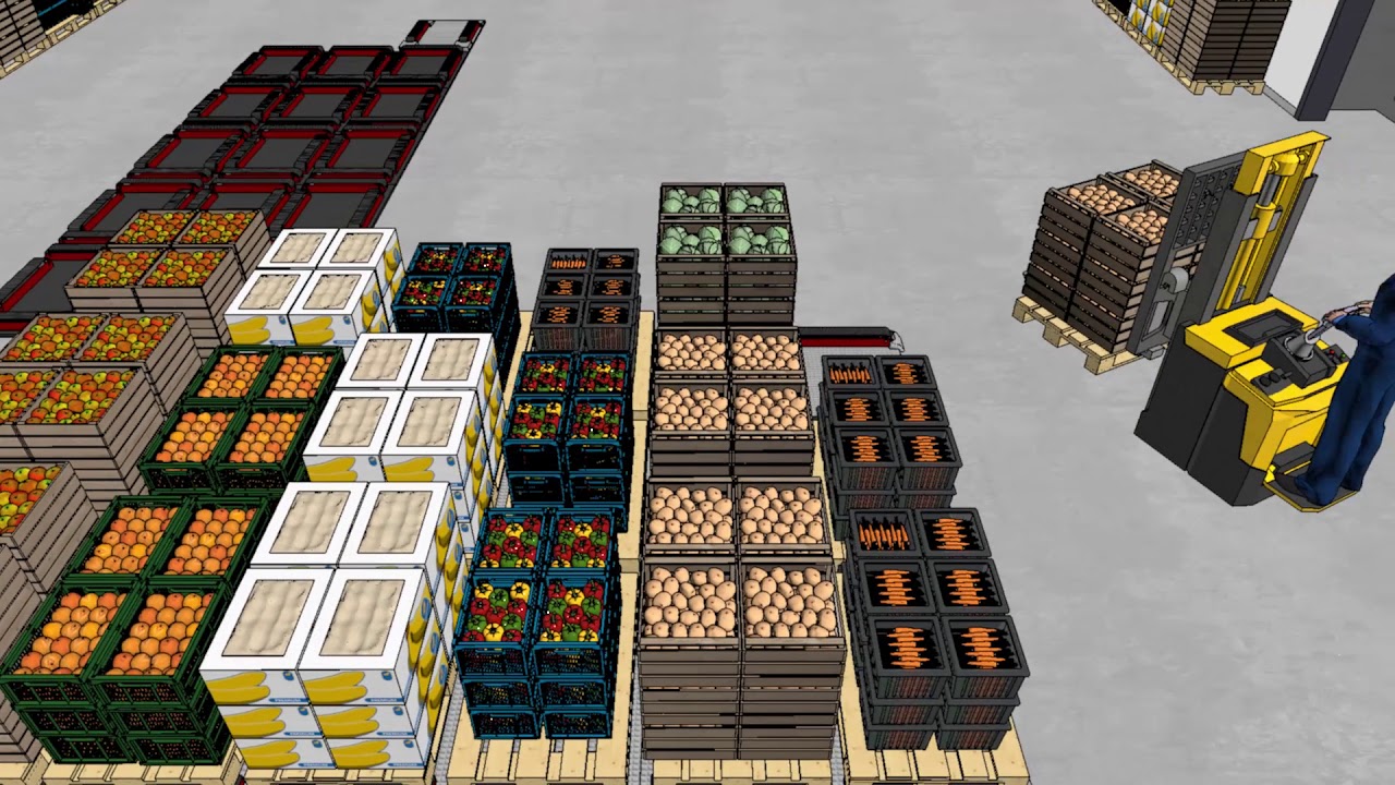 denigrid pallet sortation system - YouTube