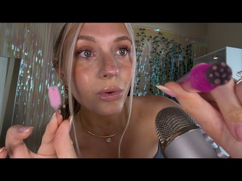 ASMR MY BEST TRIGGERS (Counting Your Freckles, Spoolie, Softly Spoken+Clicky Whispering)