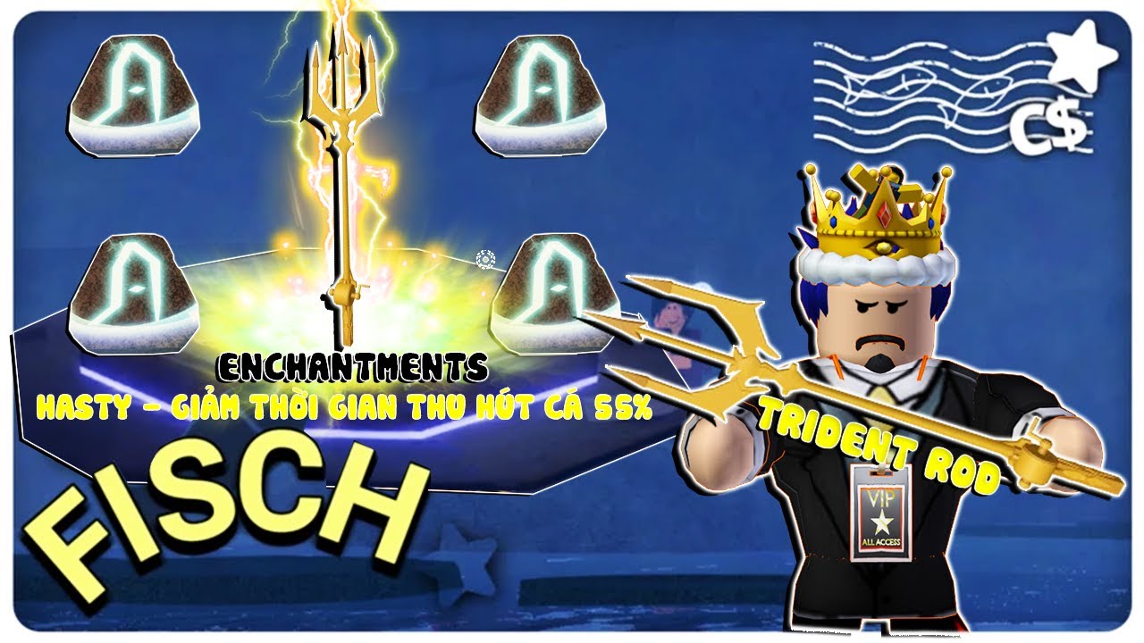 Roblox - TÌM CĂN HẦM KHO BÁU BÍ ẨN MUA CẦN CÂU VIP ĐINH BA VÀNG THẦN ...
