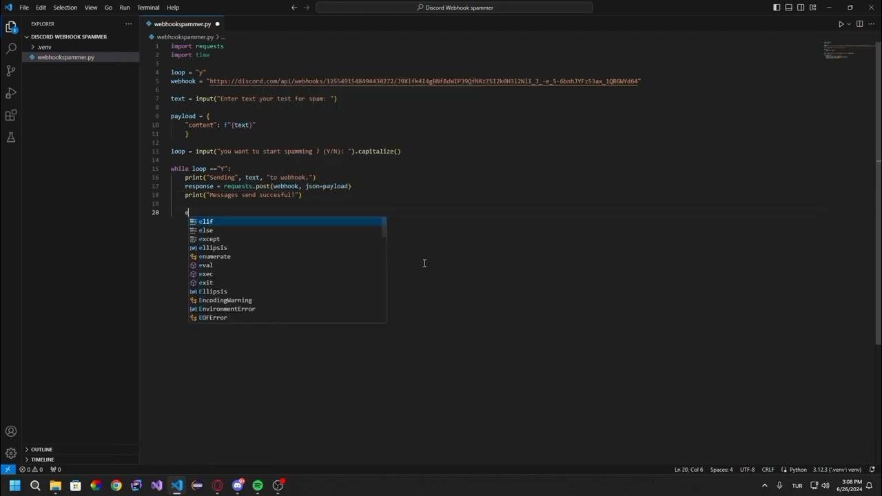 How to make discord webhook spammer (easy) - YouTube
