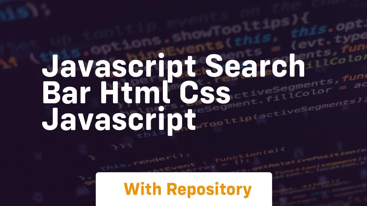 Javascript Search Bar Html Css Javascript Youtube 3391
