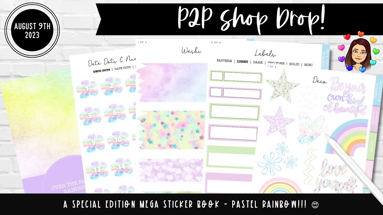 P2P Shop Drop 🥳 | A SPECIAL EDITION MEGA Sticker Book - Over the PASTEL ...