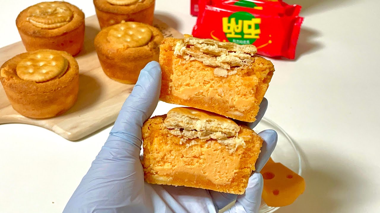 Baking Vlog) 황치즈꾸덕컵🧀 퍼짐, 덜익음 X 만들기 쉬운 황치즈 디저트 Chedda Cheese cup - YouTube