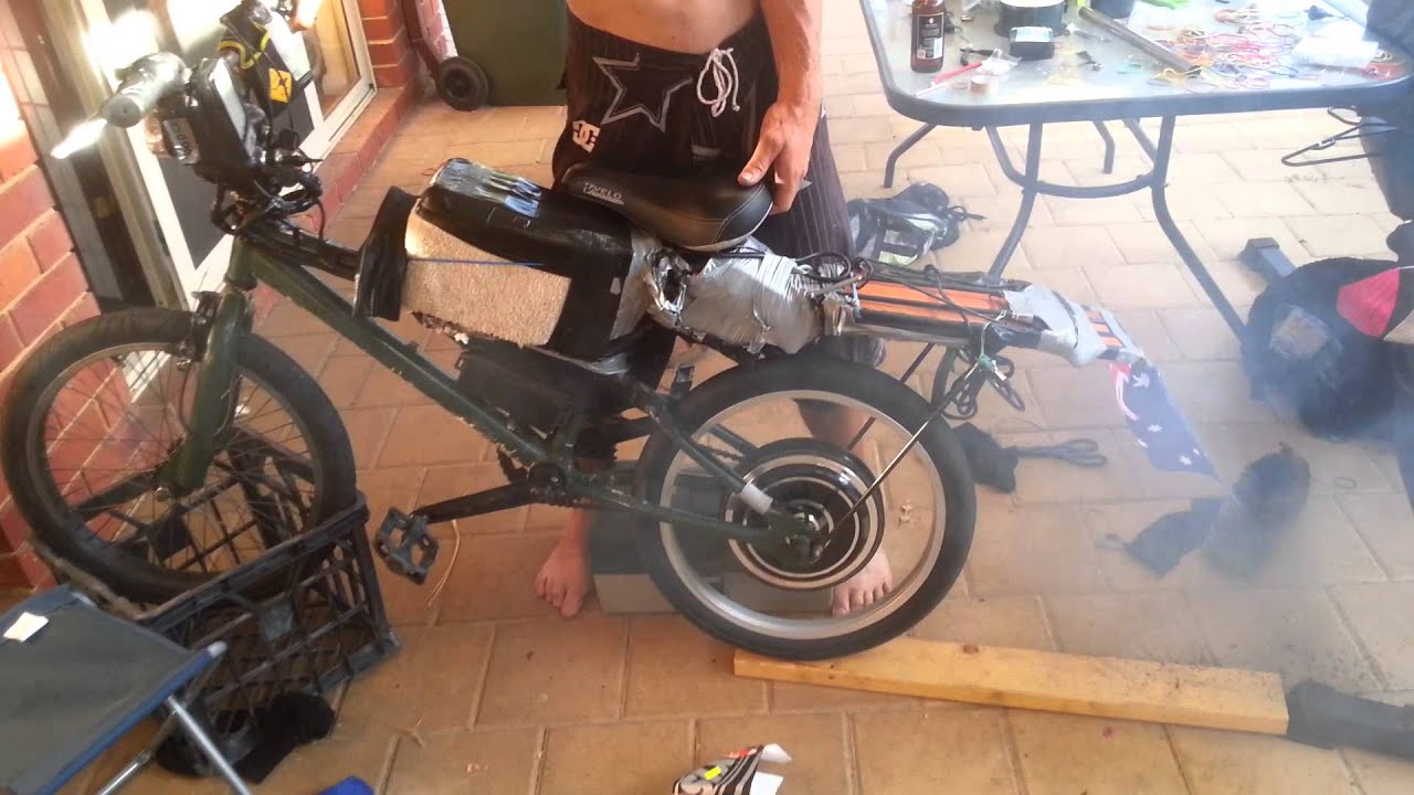 Electric bike burnout motorized bmx 48v800w engine - YouTube