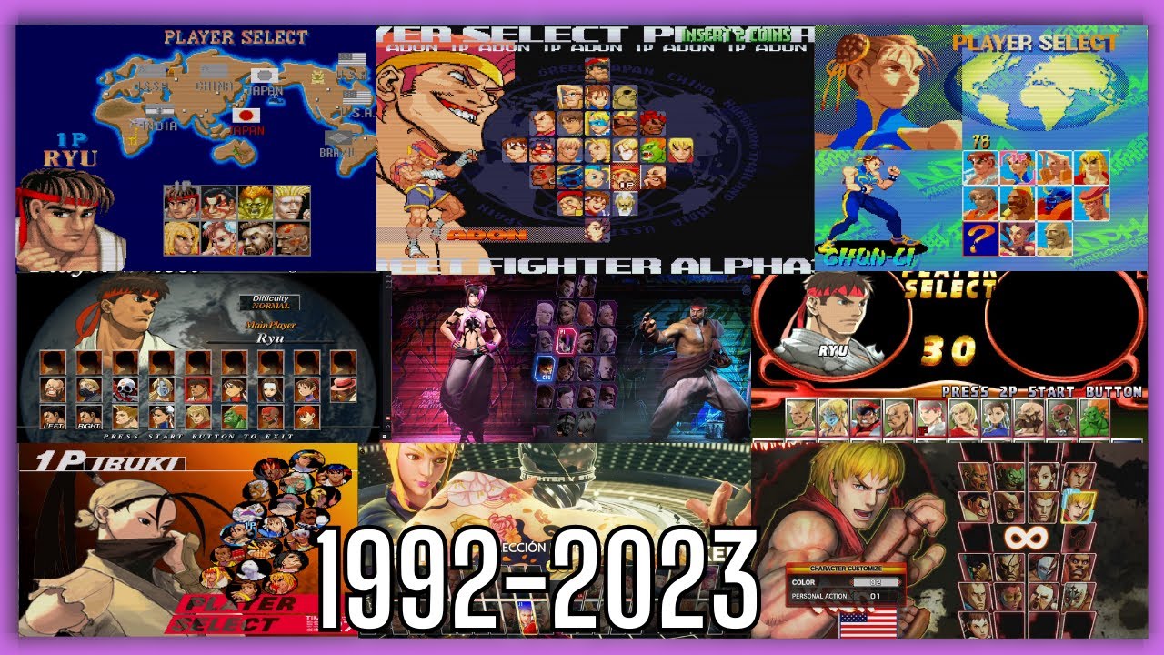 STREET FIGHTER (1992 - 2023) / Evolution of the character selection ...