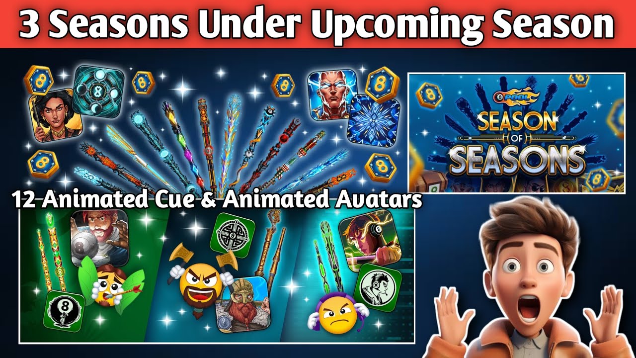 8 Ball Pool Upcoming Season Of Seasons | 8 Ball Animated Cue And ...