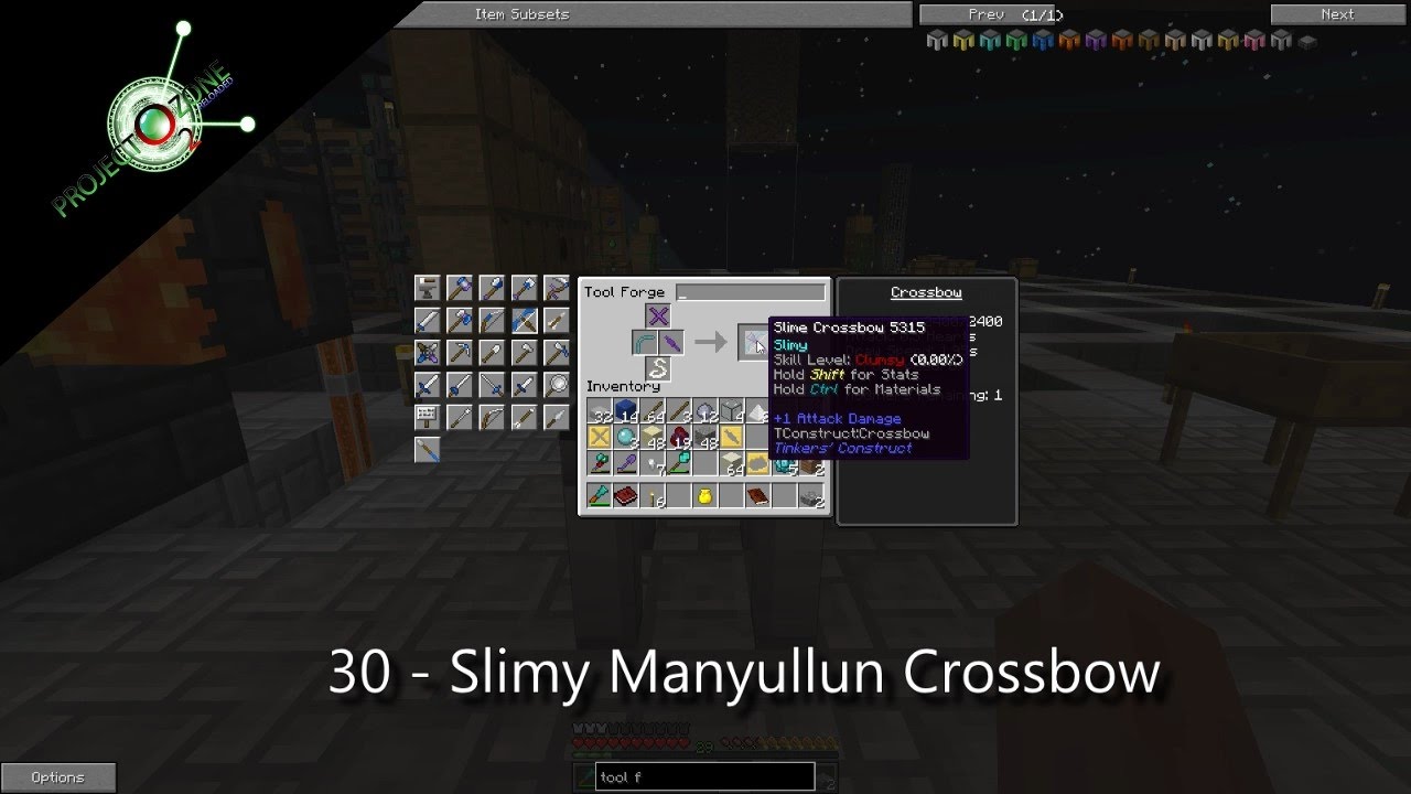 Project Ozone 2 - Modded Minecraft - 30 - Slimy Manyullyn Crossbow ...